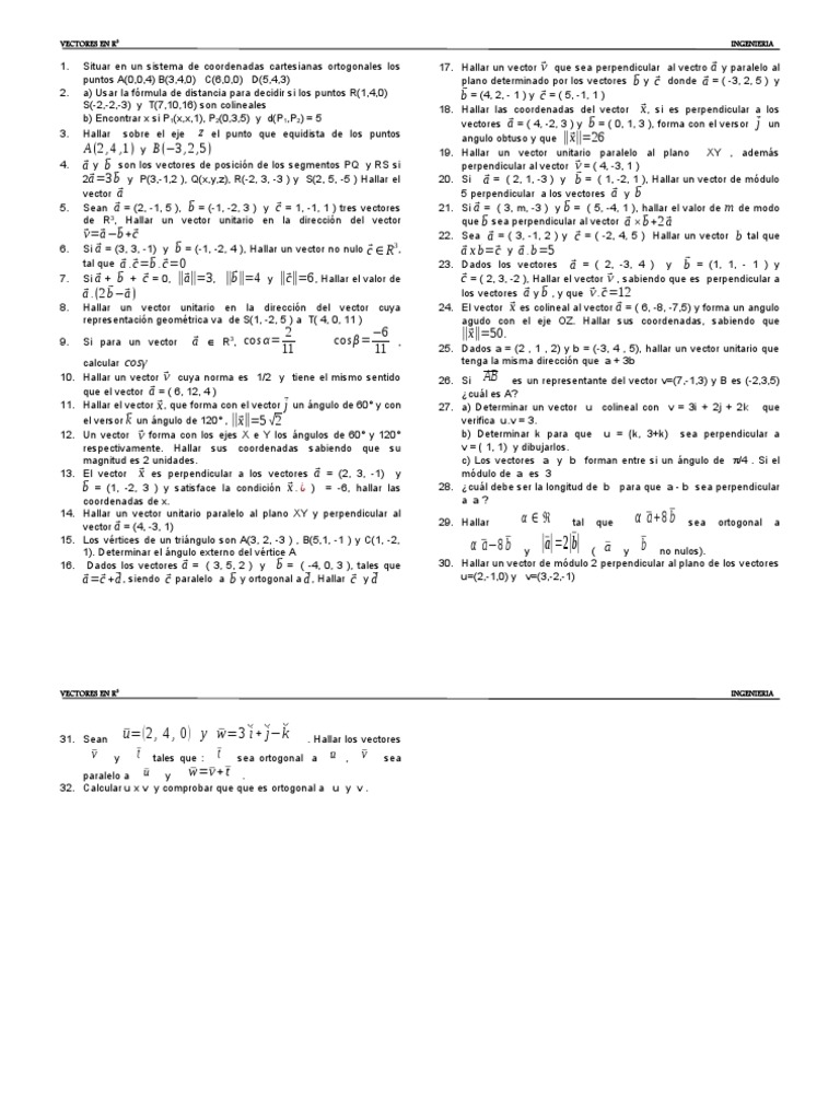 UCP Vectores R3-Calc. Mult. (2020-2) | PDF | Vector Euclidiano ...