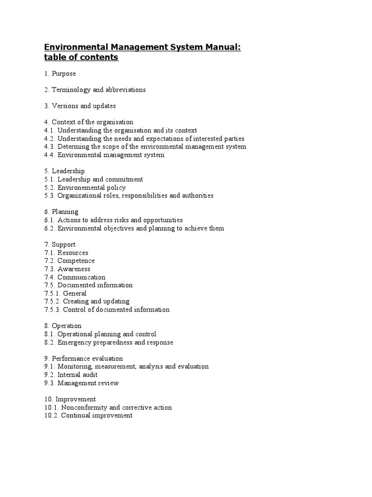 Environmental Management System Manual | Download Free PDF | Business