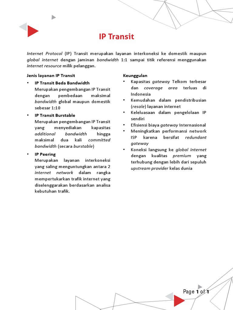Layanan IP Transit dan CDN | PDF
