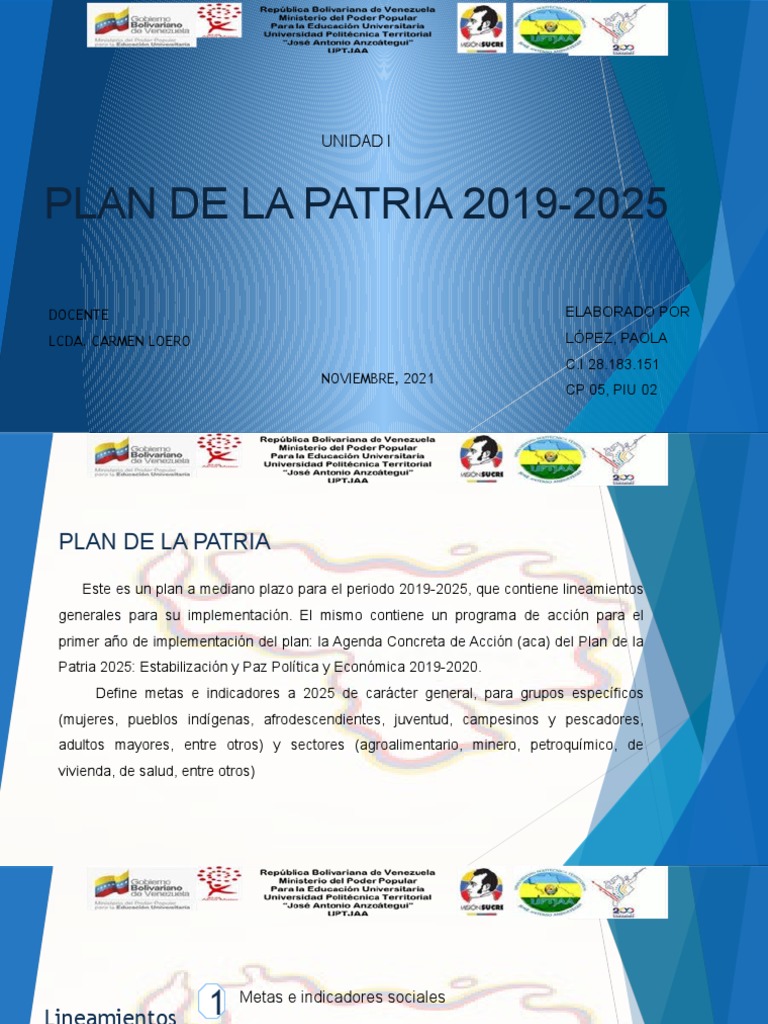 Plan de La Patria 20192025 Terminado | PDF | Venezuela | Sustentabilidad