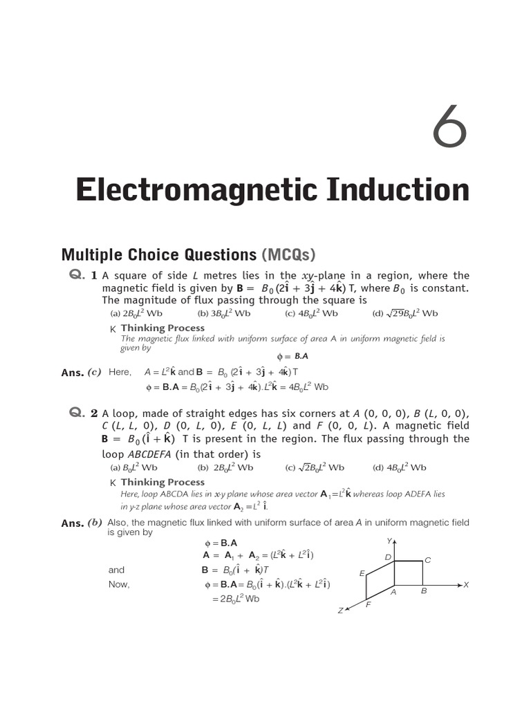Electromagnetic Induction MCQs | PDF | Electromagnetic Induction | Inductor