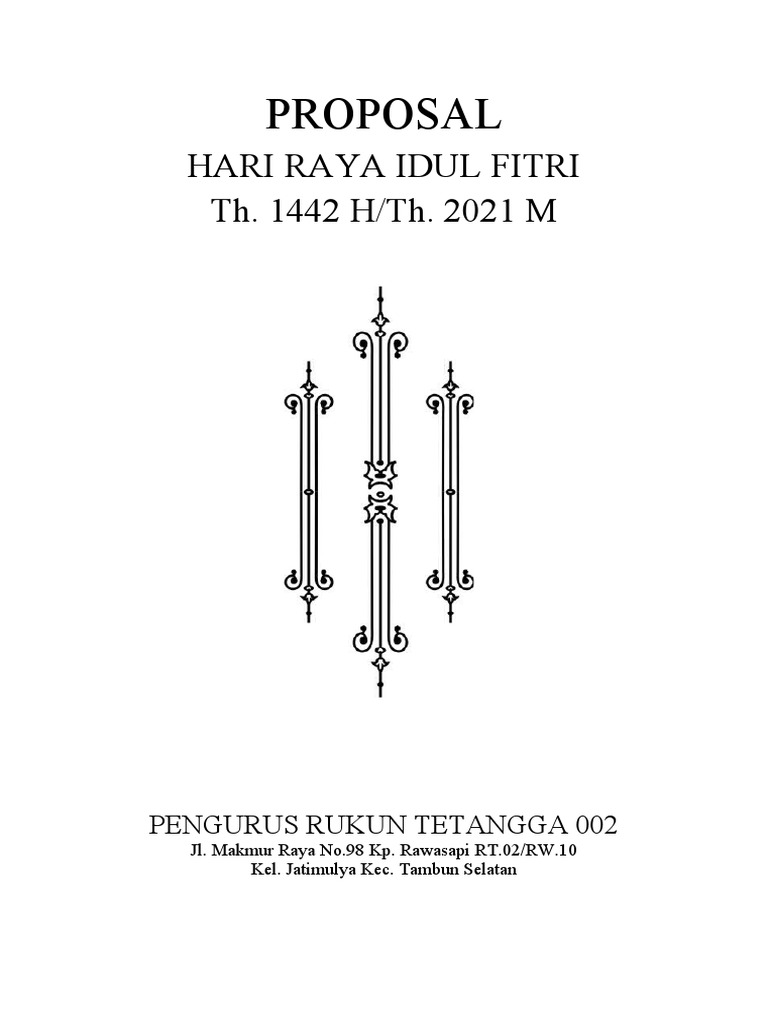 Proposal Idul Fitri RT 02.10 | PDF