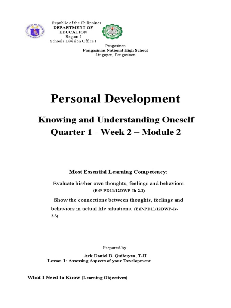 PDF Perdev Module 2 Final 2020 | PDF | Feeling | Mind