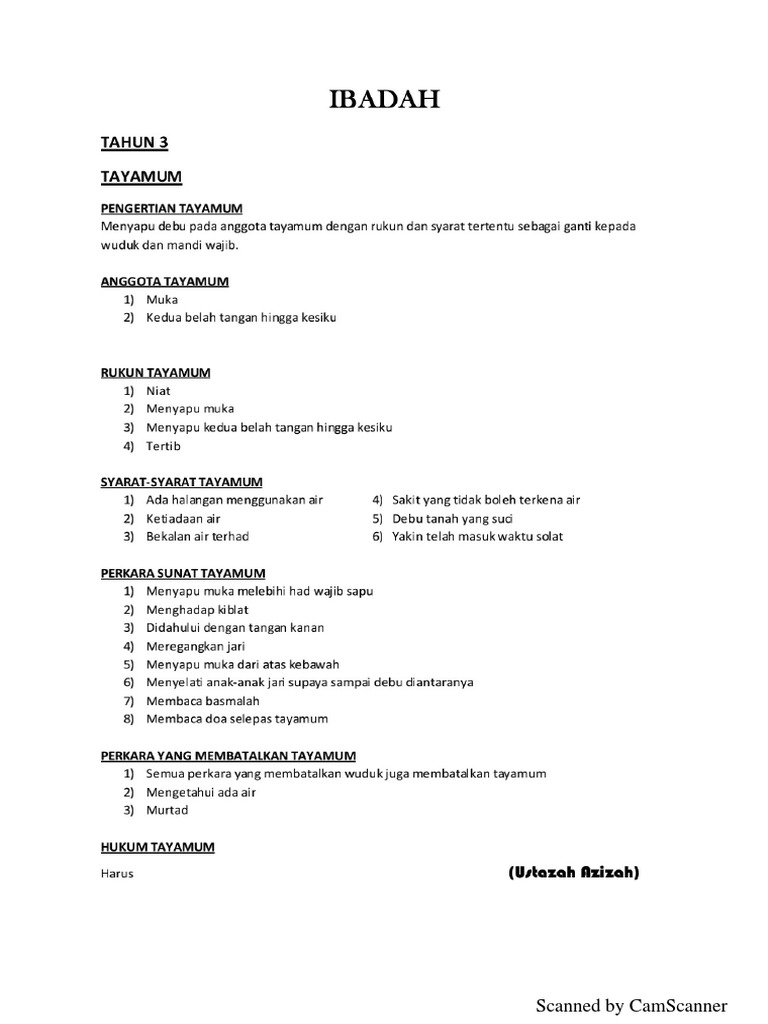 Nota Padat Ibadah Upkk | PDF