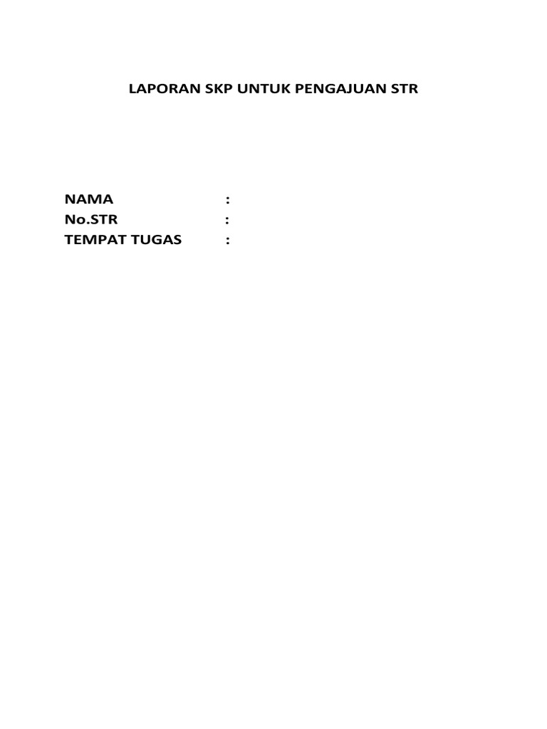 Laporan SKP Untuk Pengajuan STR | PDF