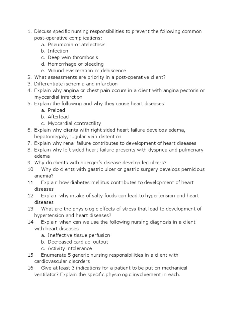 Revalida Questions | PDF | Myocardial Infarction | Pain