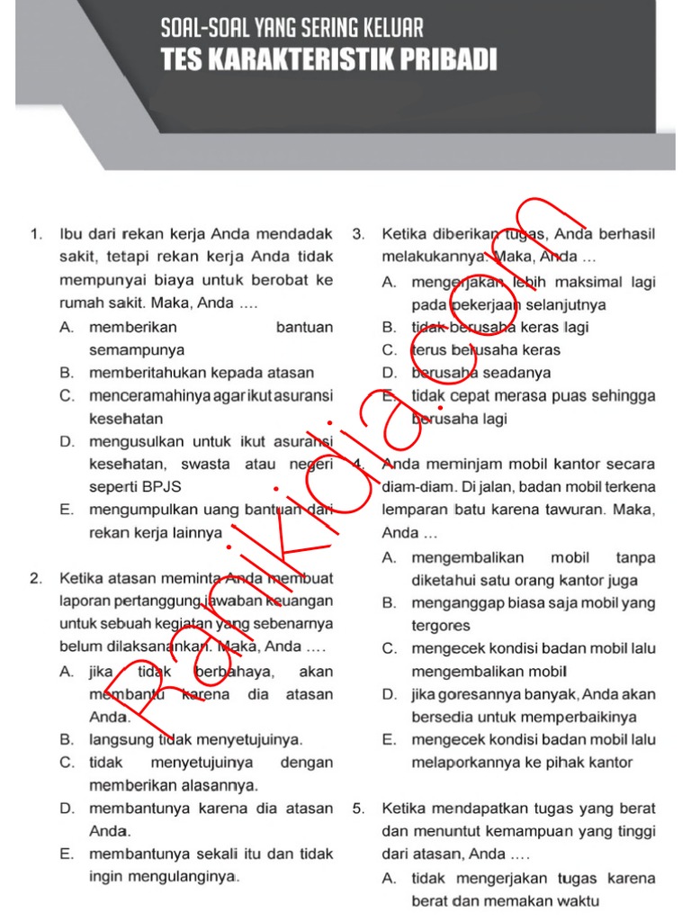 Soal Pembahasan TKP 2 CPNS | PDF