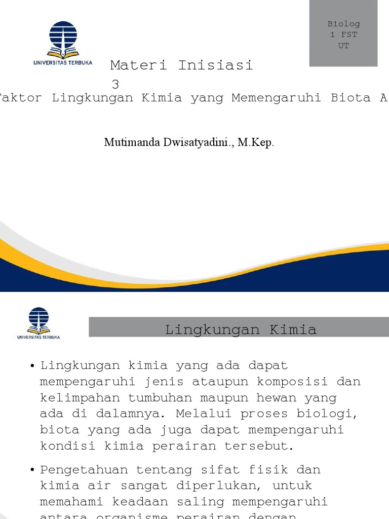 Materi Inisiasi 3 BIOL4214 Hidrobiologi Ed. 2 | PDF