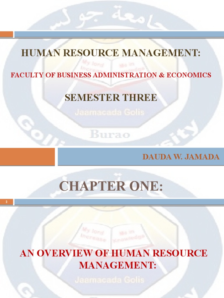 HRM Chapter 1 - An Overview of HRM | PDF | Human Resource Management | Human Resources