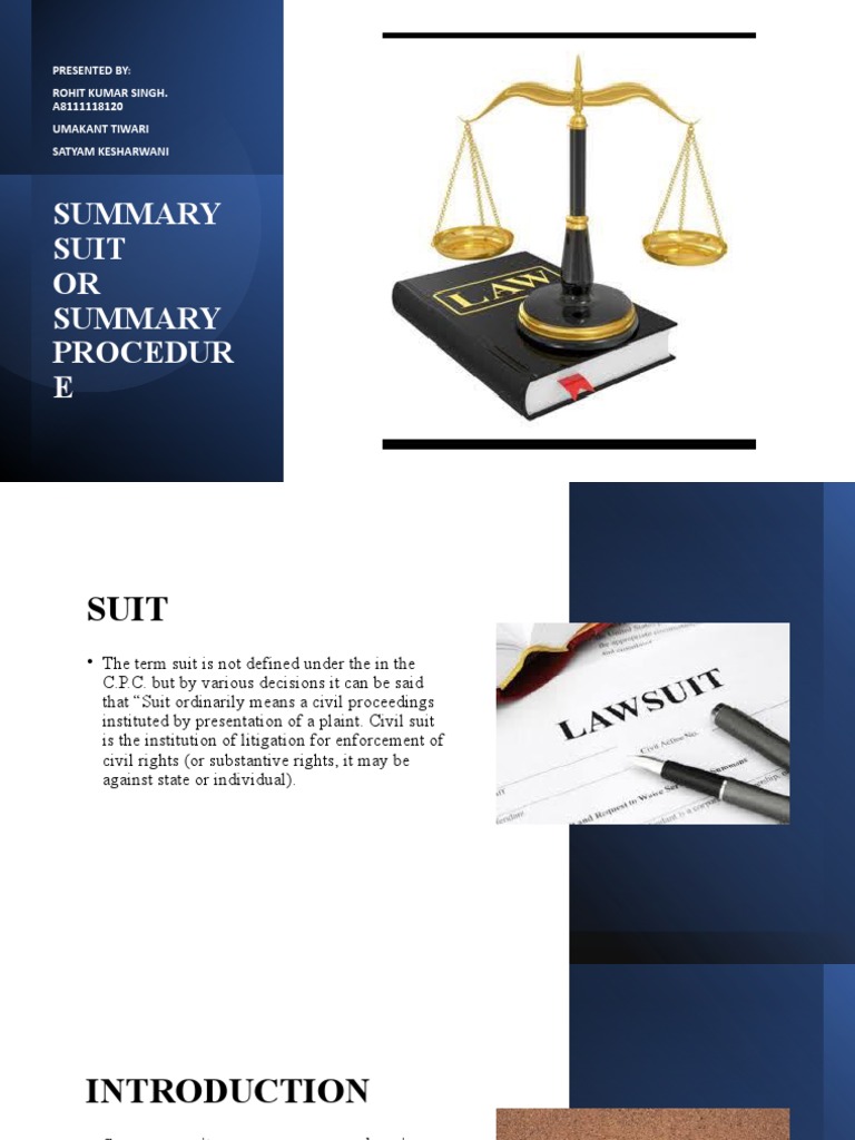 CPC Summary Suits | PDF | Lawsuit | Summary Judgment