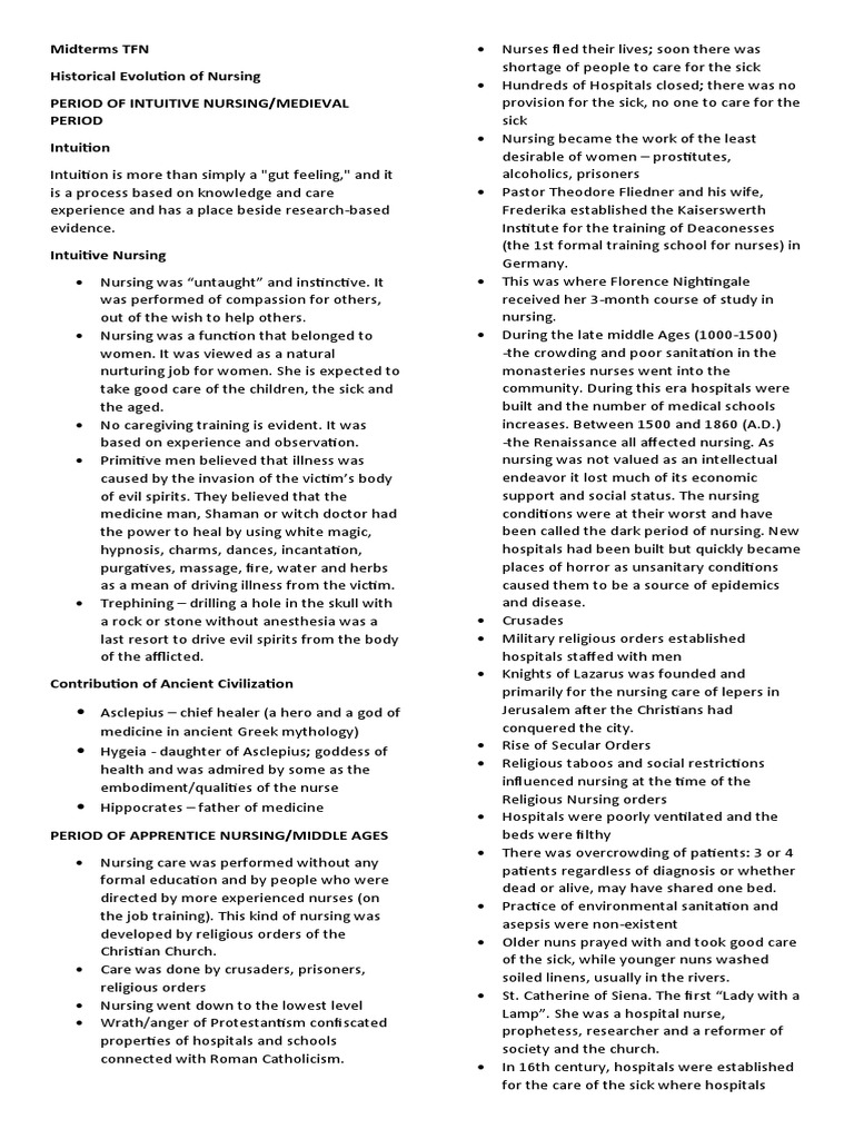 TFN Reviewer | PDF | Nursing | Theory