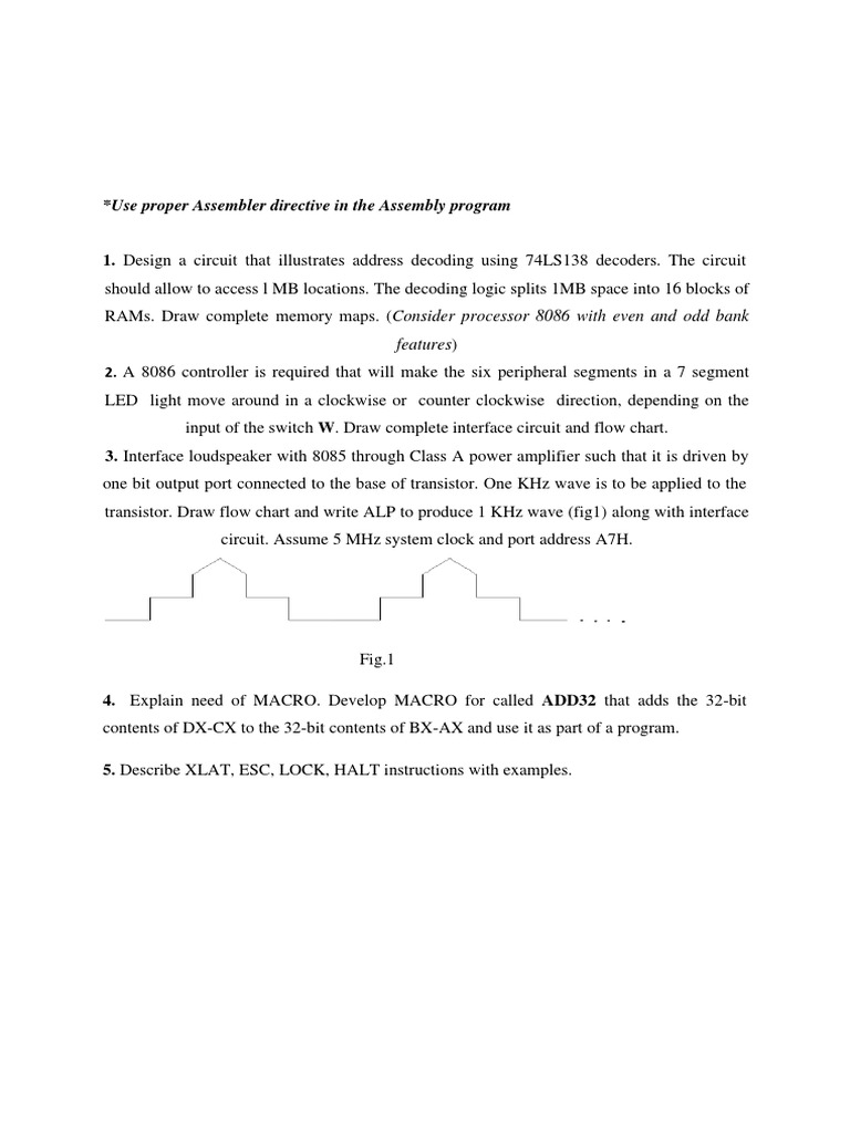 Use Proper Assembler Directive in The Assembly Program: Features) | PDF
