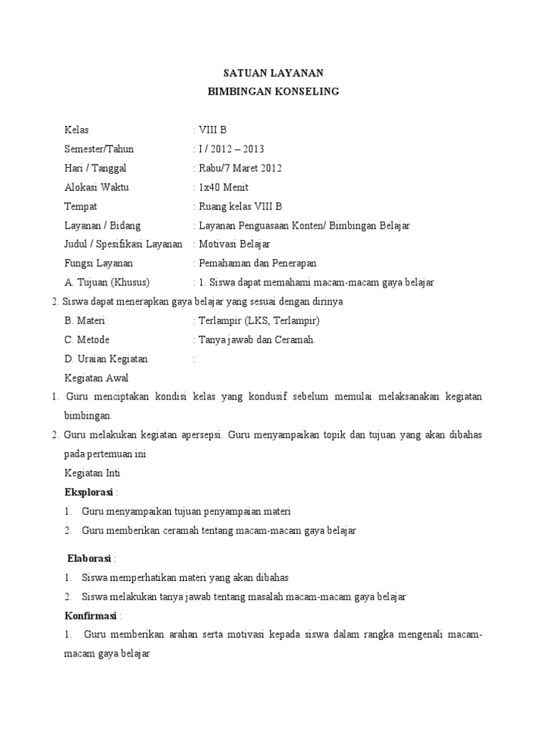 Contoh Satlan Belajar | PDF