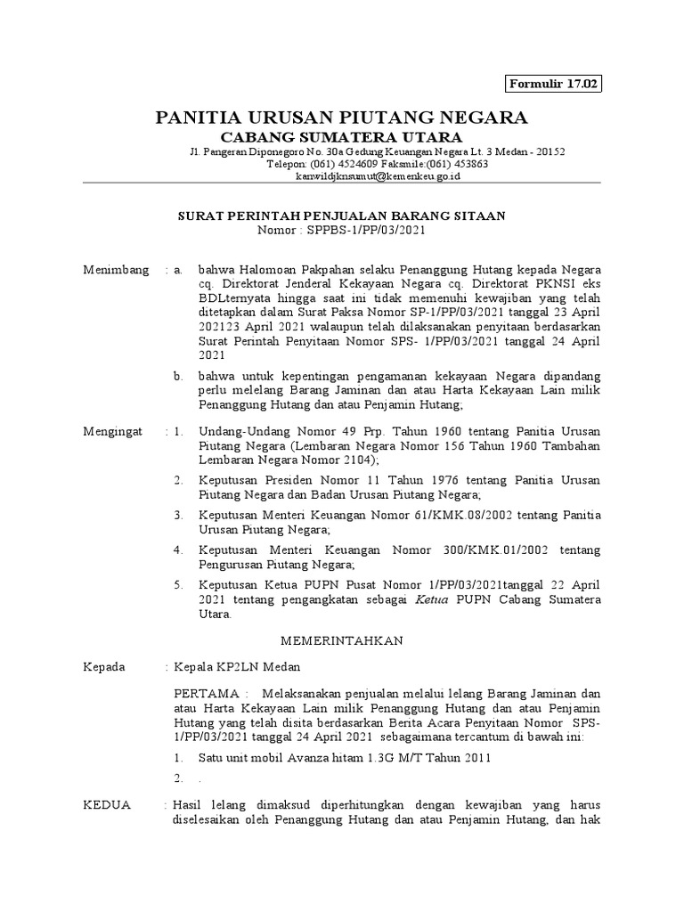 Latihan SPPBS - Limit - Setujujual - Penebusan DLL | PDF