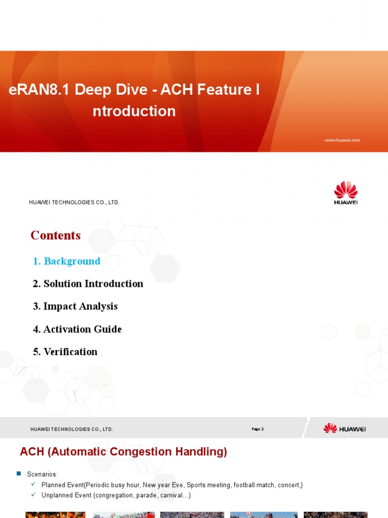 ERAN8.1 Deep Dive - ACH Feature Introduction | PDF | Network Congestion | Electronics