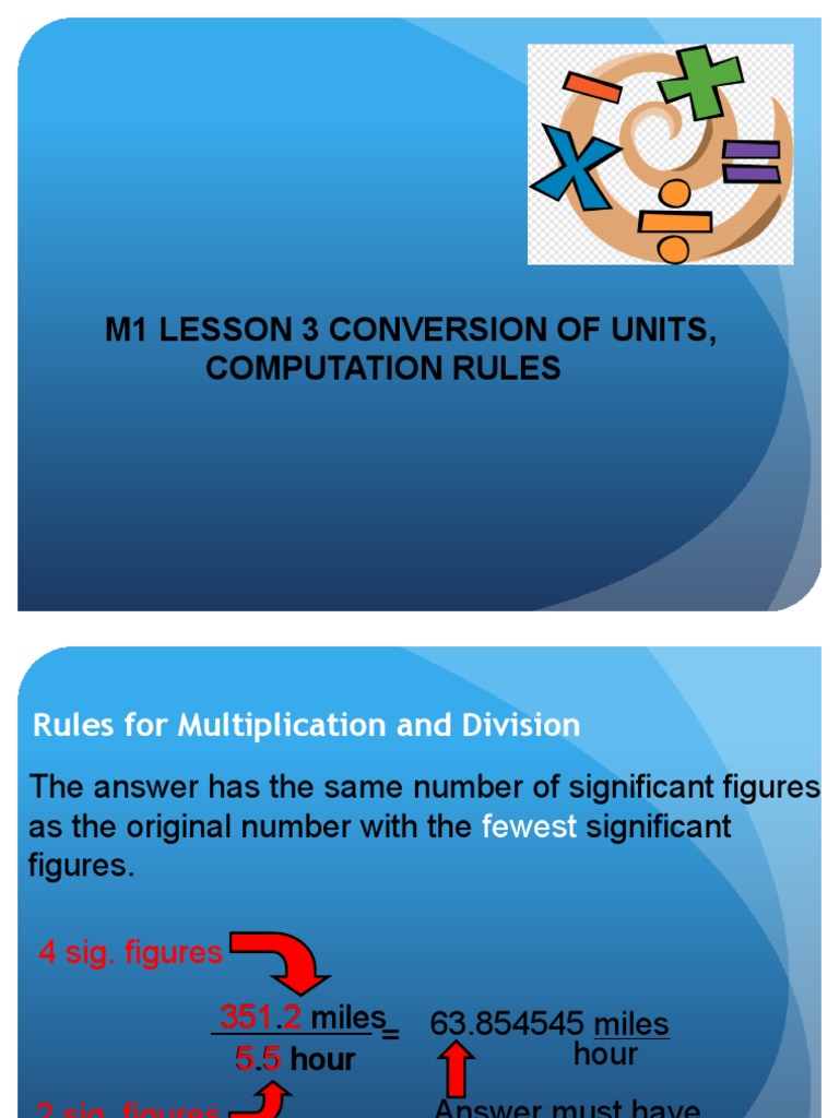 M1 Lesson 3 Conversion of Units, Computation Rules | Download Free PDF ...
