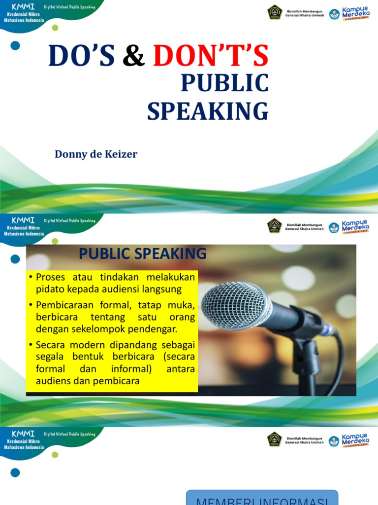 Materi Dos And Donts Public Speaking Template Pdf