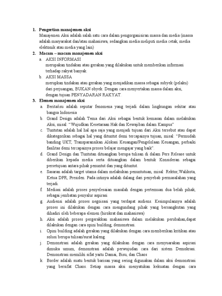 Materi Manajemen Aksi SC | PDF