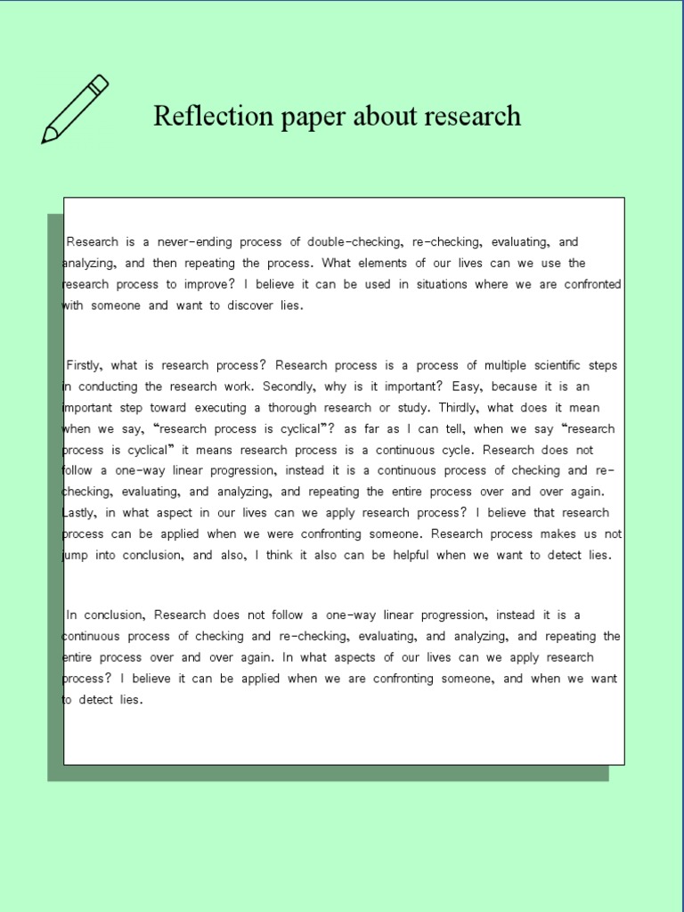 Reflection Paper About Research Process | PDF