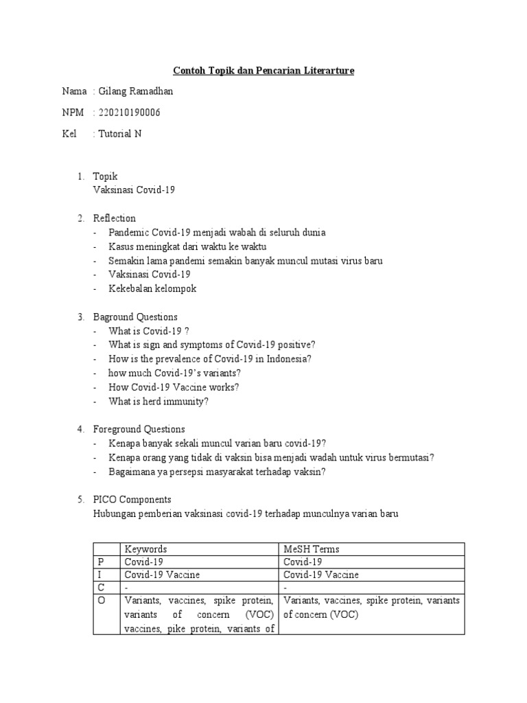 Contoh PICO | PDF