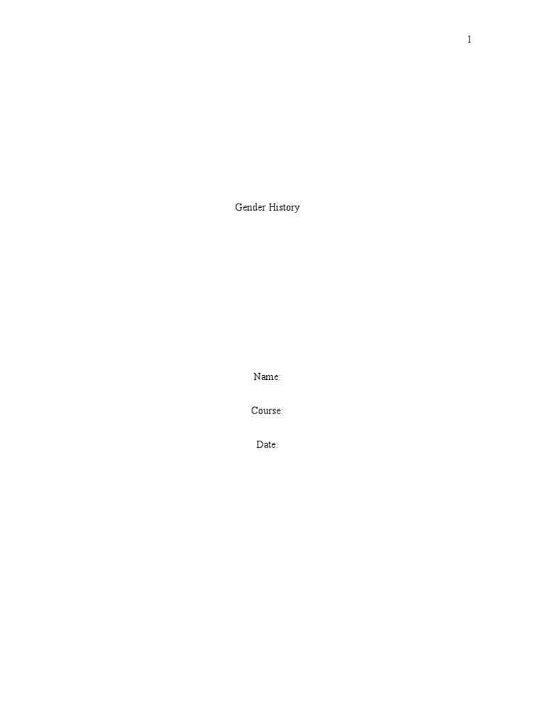 Gender History | PDF | Gender | Gender Studies