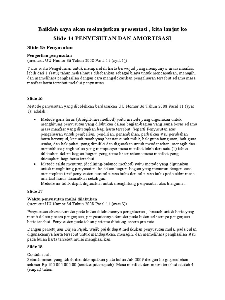 Penyusutan Dan Amortisasi | PDF