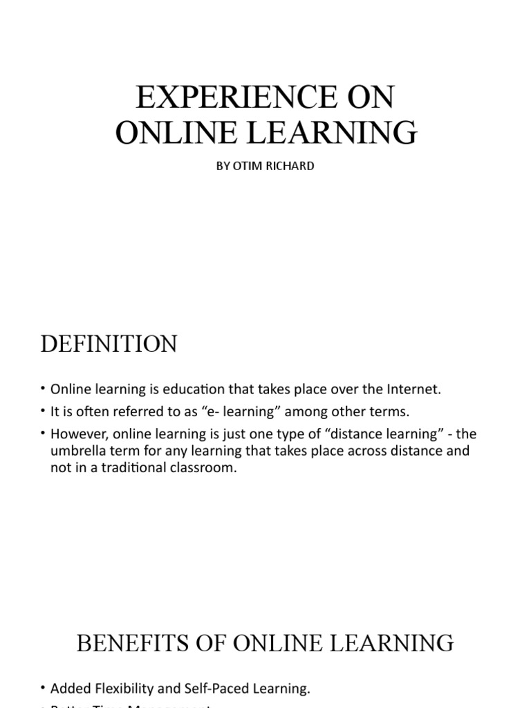 Experiences On Online Learning | PDF