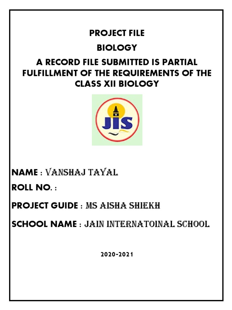 Class 12 Cancer Biology Project File | PDF | Cancer | Cell (Biology)