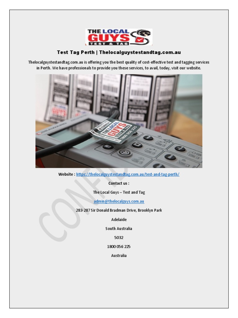 Test Tag Perth | PDF