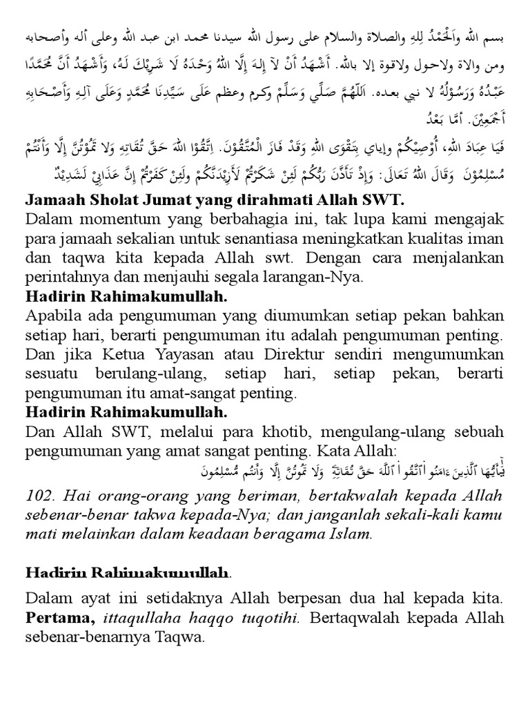 Khutbah Jumat | PDF