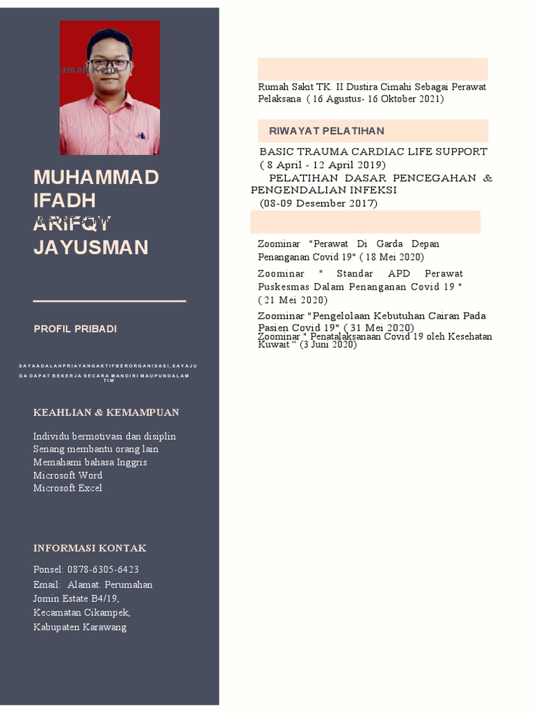 CV MUHAMMAD IFADH ARIFQY JAYUSMAN (New 2) | PDF