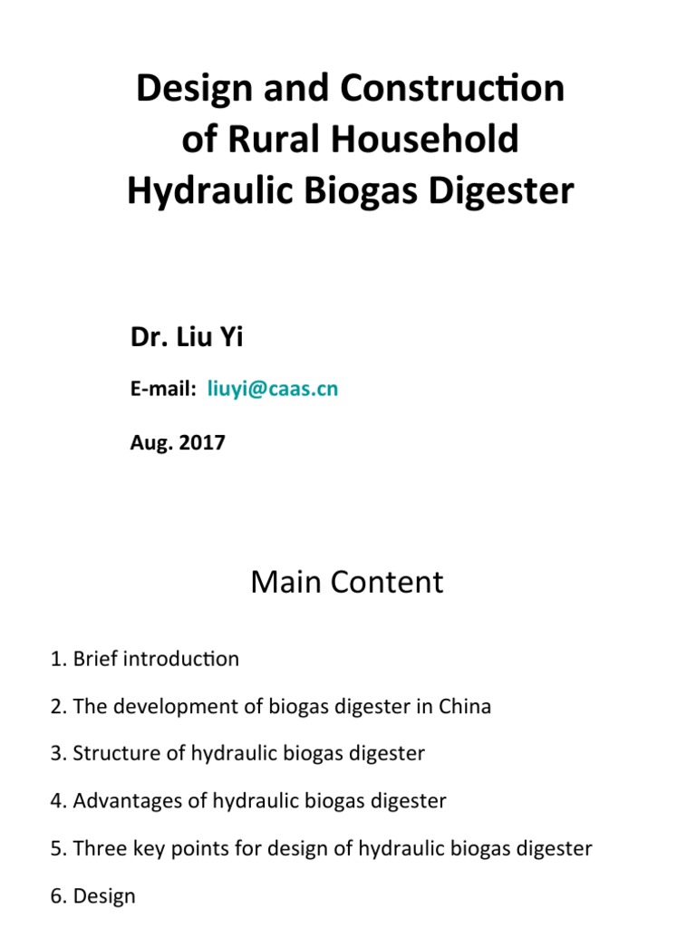 Liu Yi-Design and Construction of Biogas Digester 2017 | PDF ...