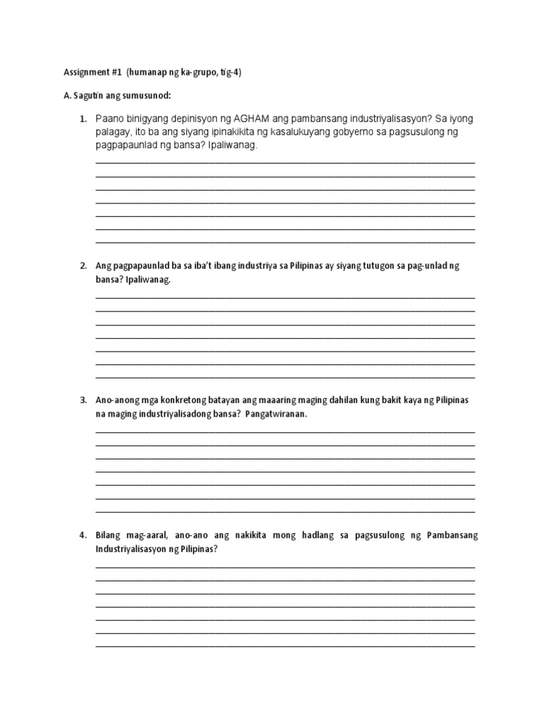 Assignment Sa Filipino Sa Iba't Ibang Disiplina | PDF