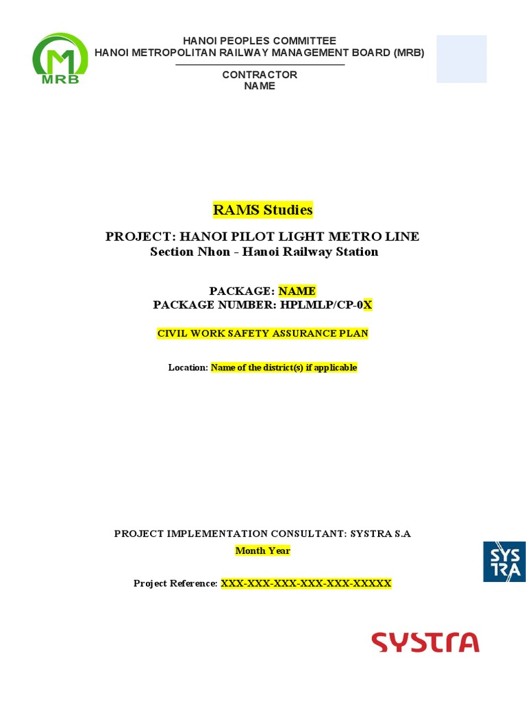 CP04-Civil Work Safety Assurance Plan TEMPLATE Rev1A | PDF ...