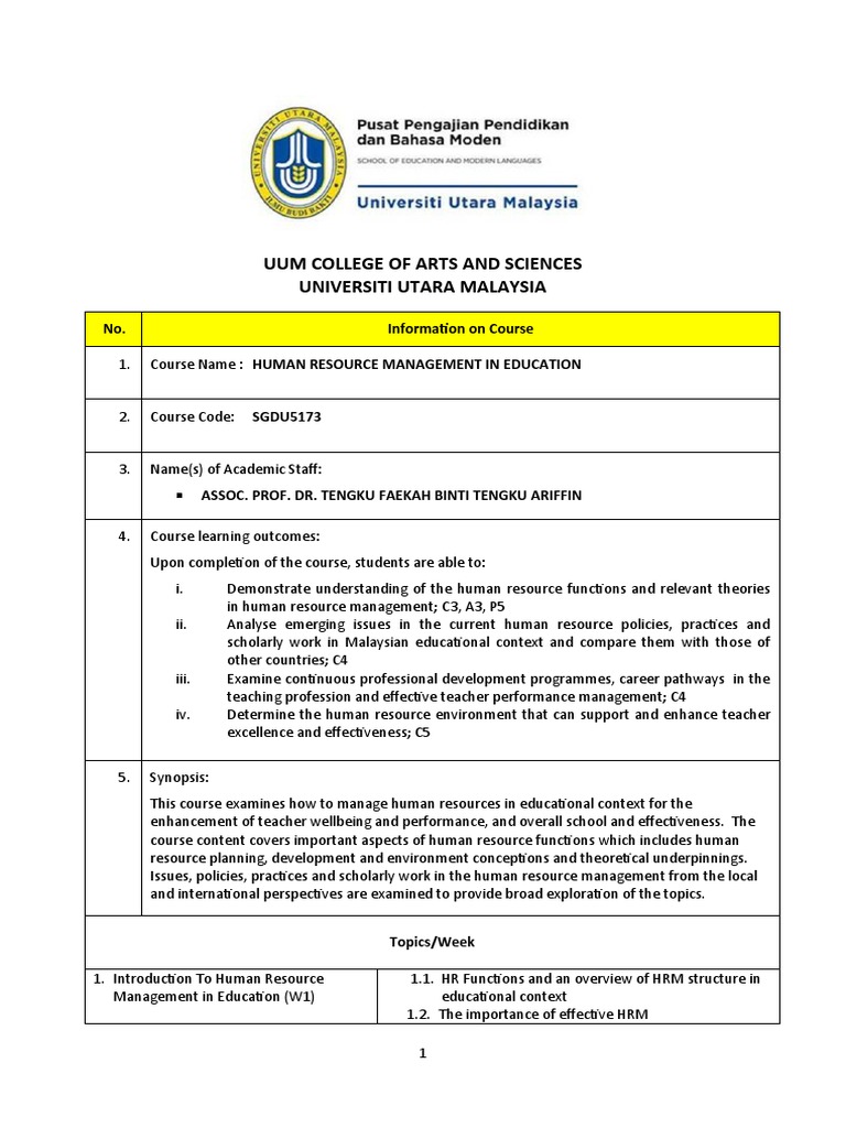 Uum College of Arts and Sciences Universiti Utara Malaysia: No ...