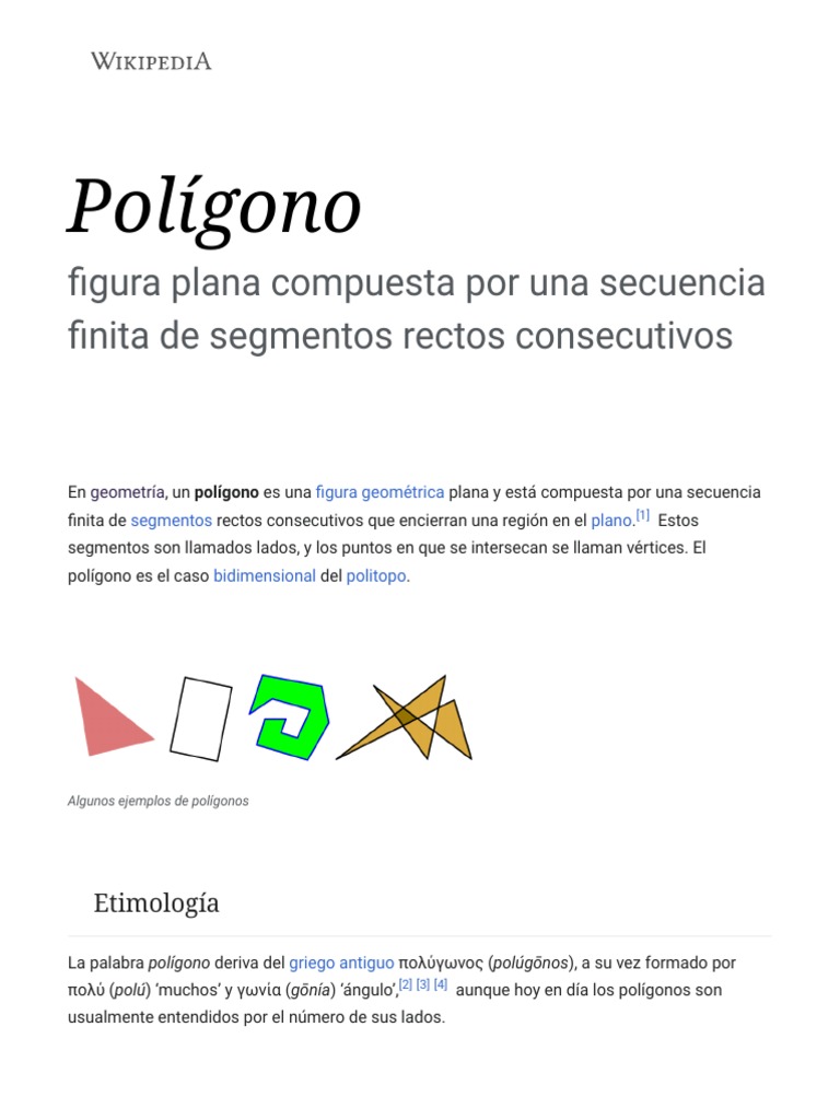 Polígono - Wikipedia, La Enciclopedia Libre | PDF | Polígono | Geometría