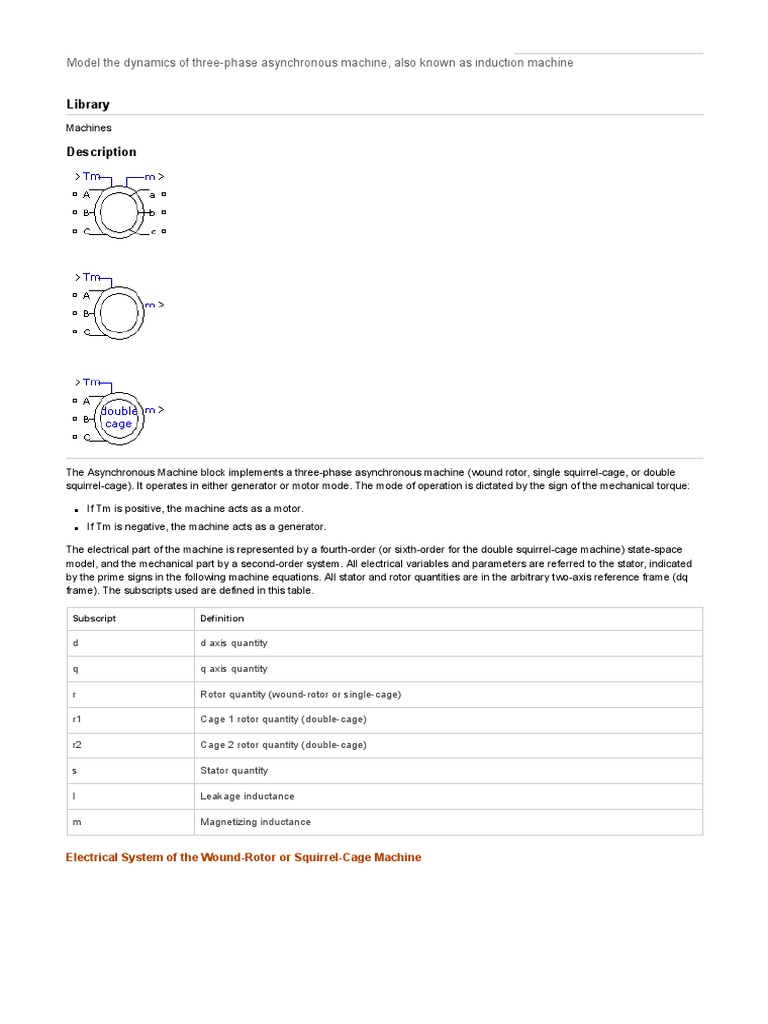 Asynchronous Machine | PDF | Electric Motor | Inductance