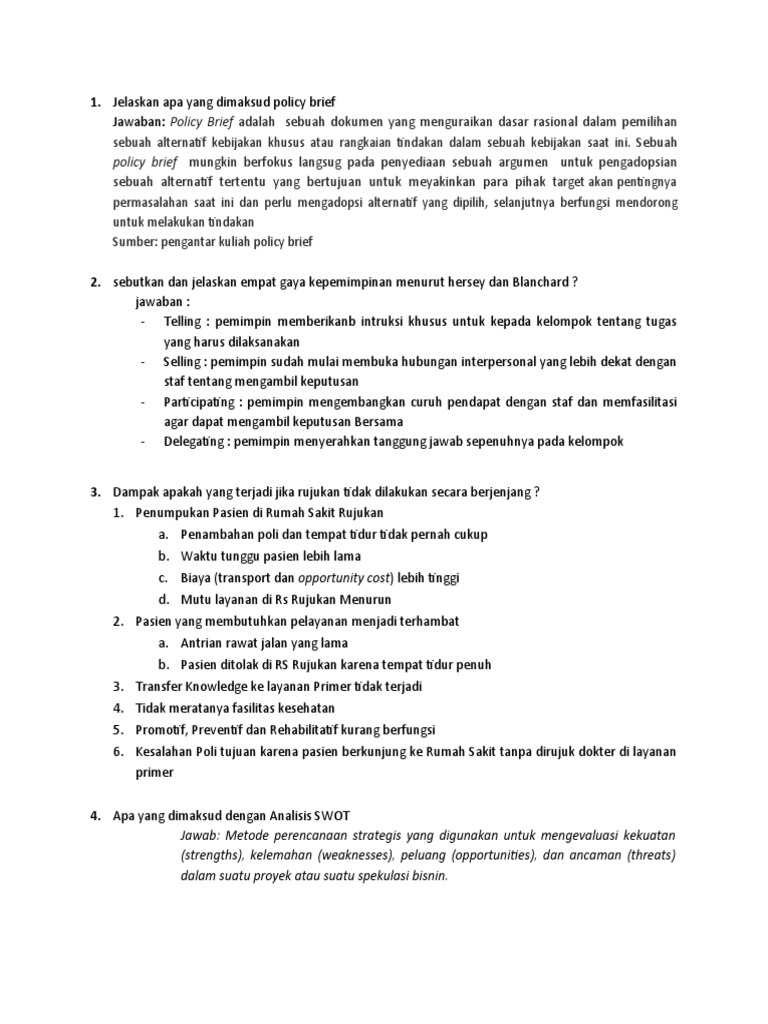 Contoh Soal Essay Pelayanan Kesehatan | PDF | Pengembangan Diri
