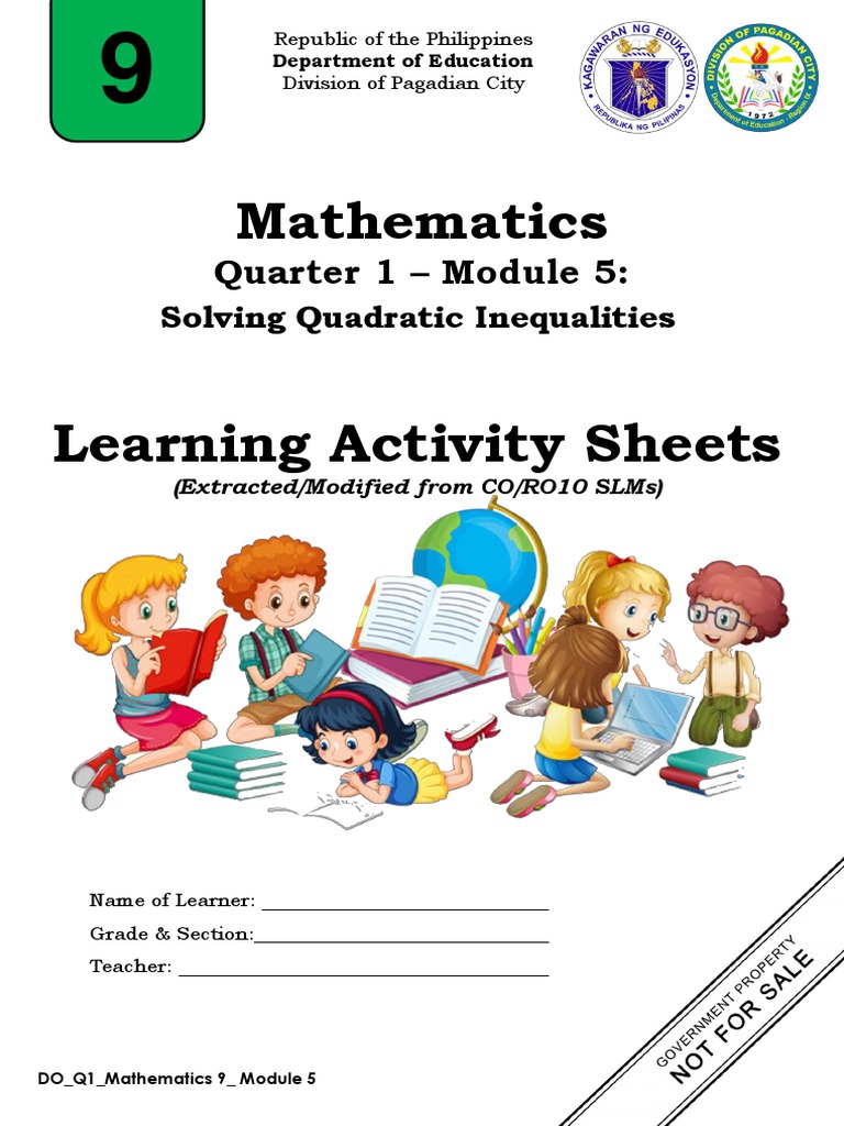 Math9 - Q1 - Week5 Solving Quadratic Inequalities - v2 Final | PDF ... Math9 - Q1 - Week5 Solving Quadratic Inequalities - v2 Final | PDF ...