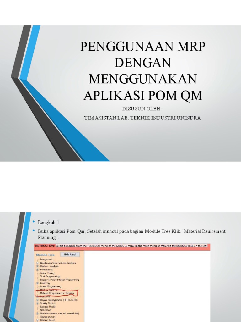 Langkah MRP Pada POM QM | PDF