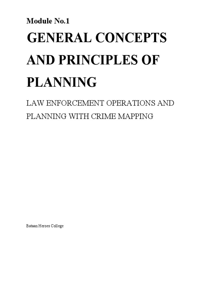 General Concepts and Principles of Planning: Module No.1 | PDF | Policy ...