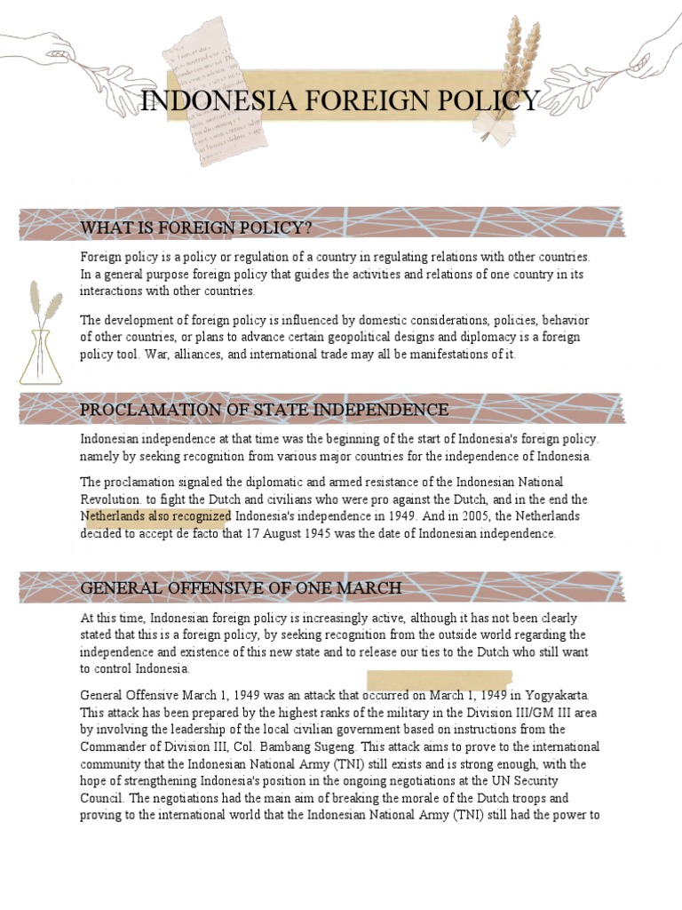 Indonesia Foreign Policy | PDF | Indonesia | Diplomacy