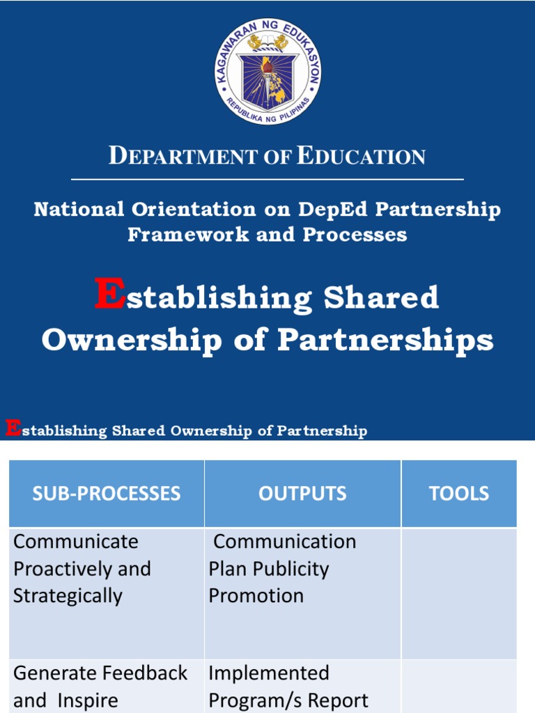 12 Establishing Shared Ownership of Partnerhipv.2 (DepEd CO-EPS) | PDF ...