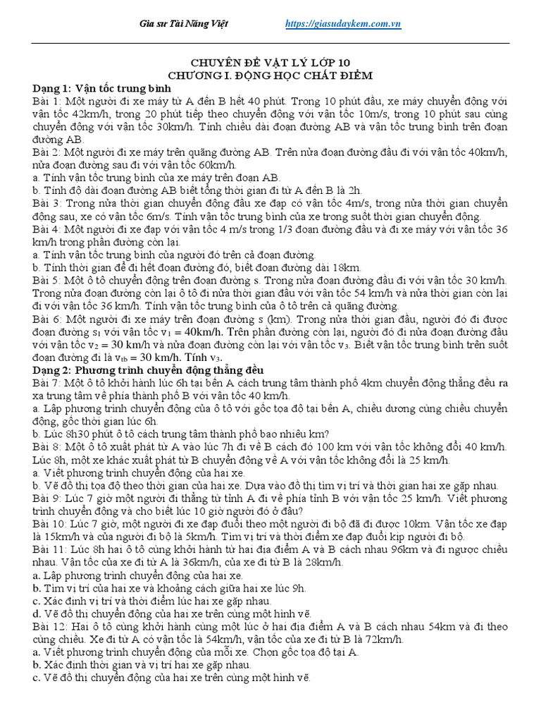 Chuyen de Vat Ly 10 Chuyen de Vat Ly 10 | PDF