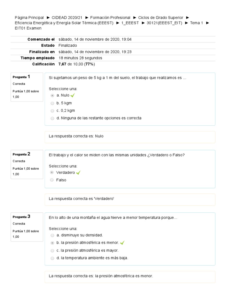 Todas Las Preguntas de Examen Eit | PDF | Calor | Temperatura