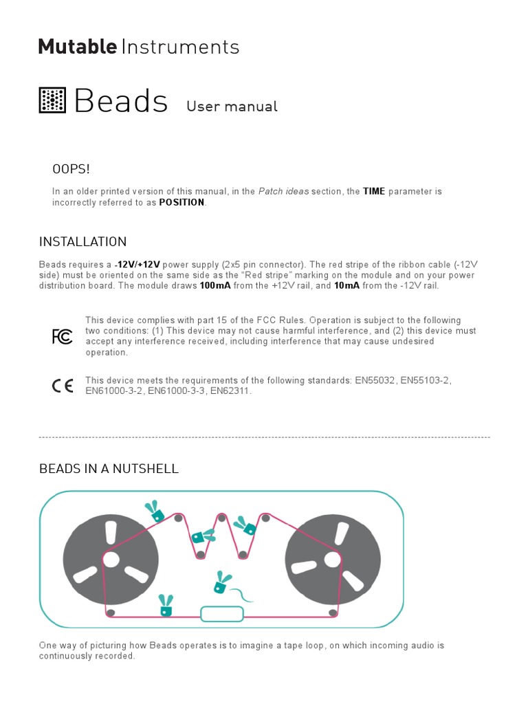 Mutable Instruments Beads Pdf Synthesizer Sound