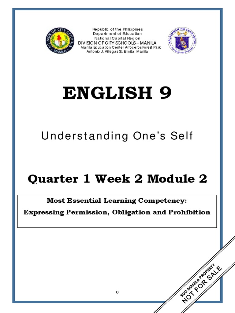 English 9: Quarter 1 Week 2 Module 2 | PDF