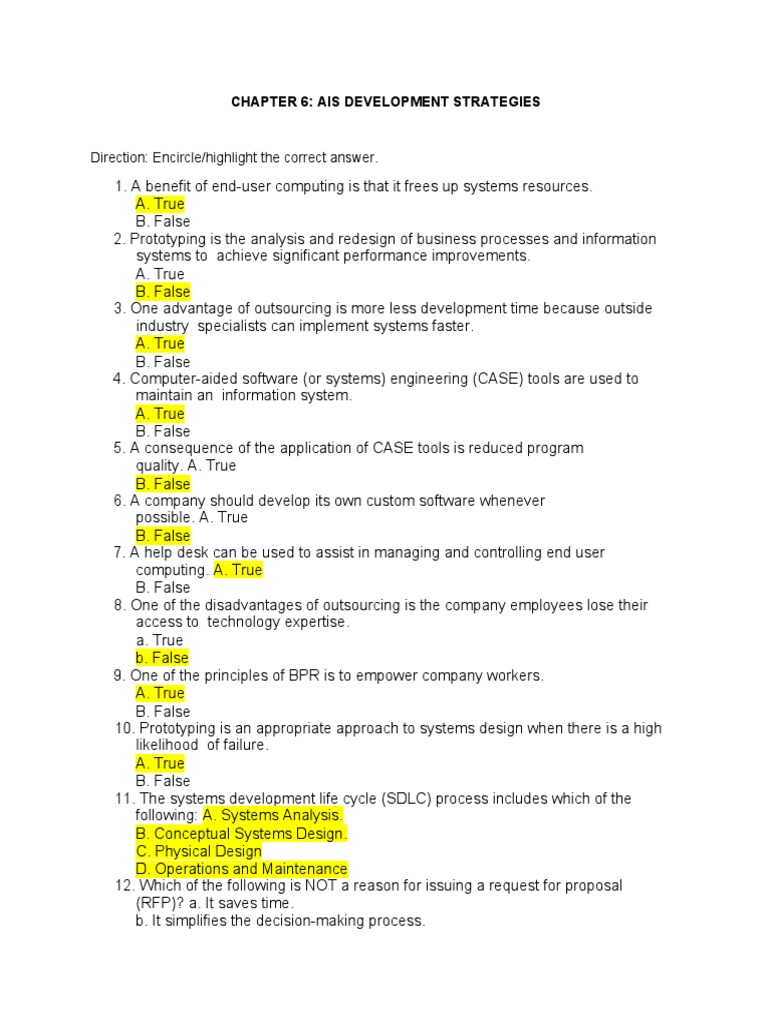 Direction: Encircle/highlight The Correct Answer.: Chapter 6: Ais ...