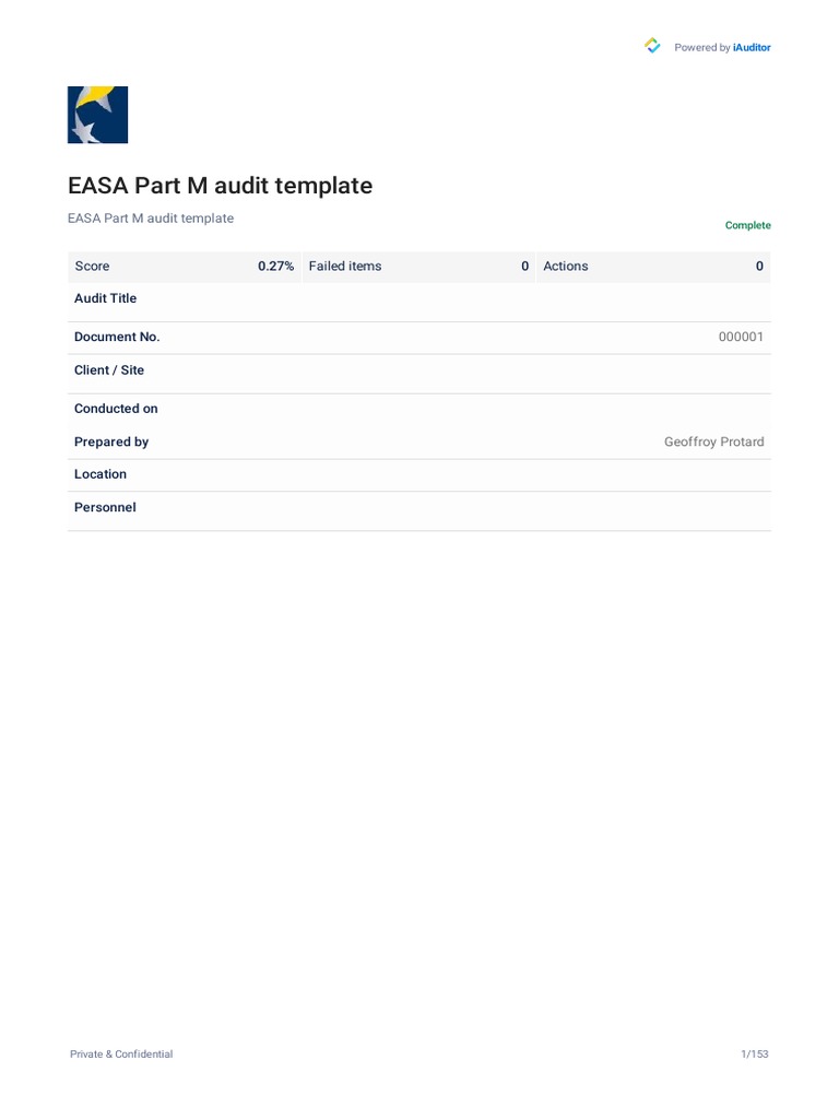 EASA Part M Audit Template | PDF | Educational Technology | Aerospace