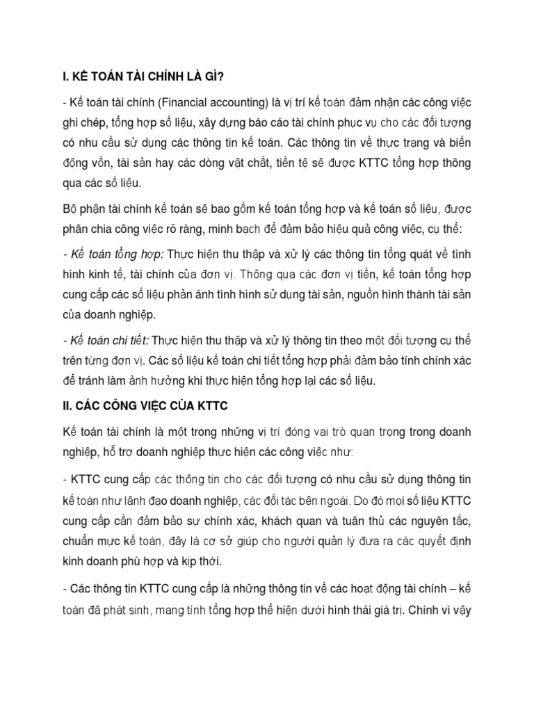 Sơ lược về KTTC | PDF